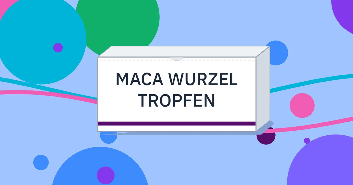 Symbolbild: Packung mit der Aufschrift MACA WURZEL TROPFEN (PZN 14128241) – Verfügbarkeit und Bezug in Apotheken in Frankfurt am Main