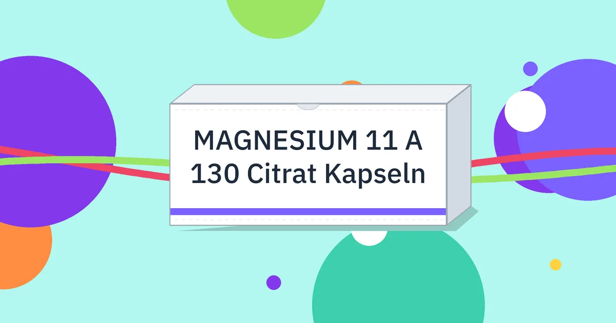 Symbolbild: Packung mit der Aufschrift MAGNESIUM 11 A 130 Citrat Kapseln (PZN 18665792) – Verfügbarkeit und Bezug in Apotheken in Frankfurt am Main