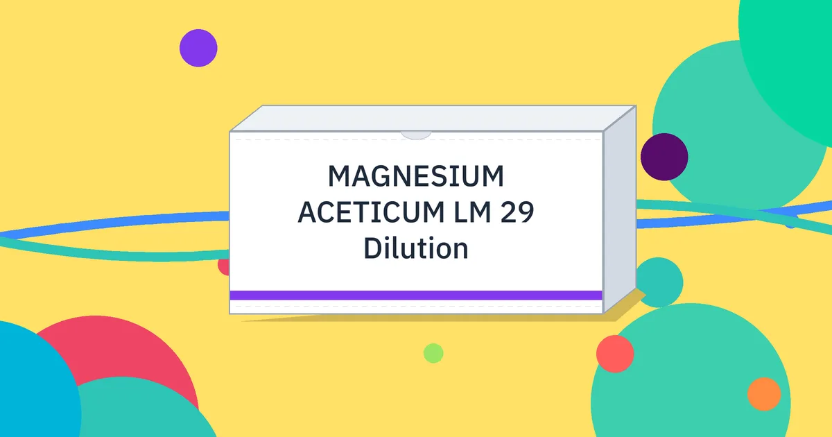 Symbolbild: Packung mit der Aufschrift MAGNESIUM ACETICUM LM 29 Dilution (PZN 12935842) – Verfügbarkeit und Bezug in Apotheken in Frankfurt am Main