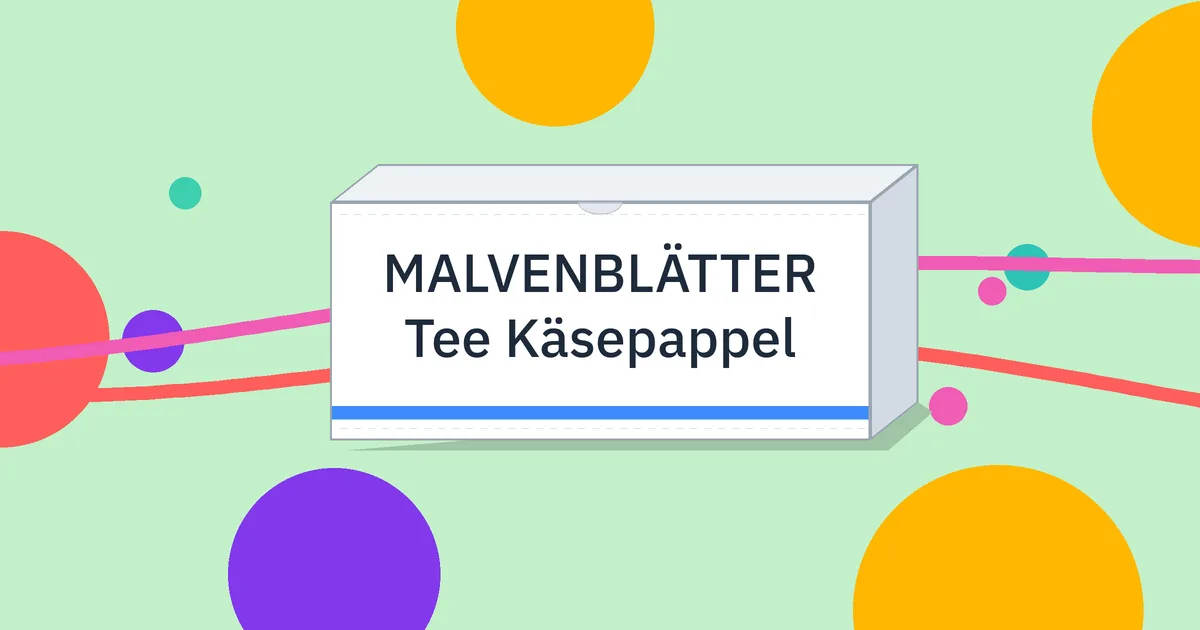 Symbolbild: Packung mit der Aufschrift MALVENBLÄTTER Tee Käsepappel (PZN 09941879) – Verfügbarkeit und Bezug in Apotheken in Frankfurt am Main