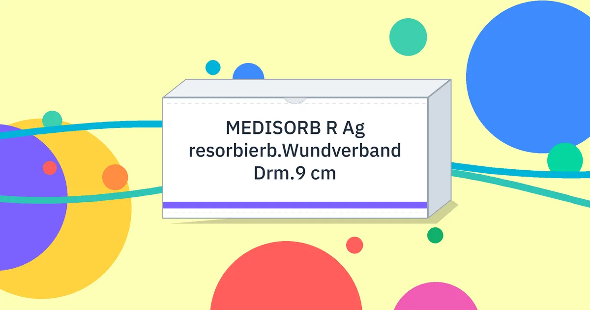 Symbolbild: Packung mit der Aufschrift MEDISORB R Ag resorbierb.Wundverband Drm.9 cm (PZN 18018911) – Verfügbarkeit und Bezug in Apotheken in Frankfurt am Main