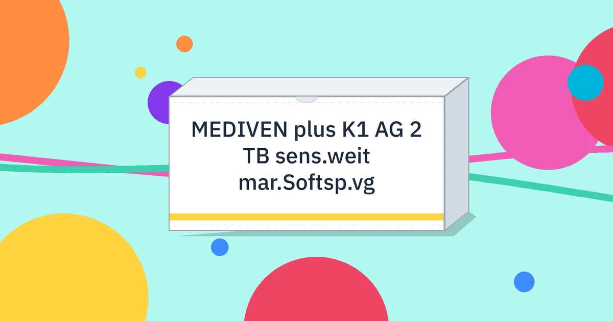 Symbolbild: Packung mit der Aufschrift MEDIVEN plus K1 AG 2 TB sens.weit mar.Softsp.vg (PZN 15064767) – Verfügbarkeit und Bezug in Apotheken in Frankfurt am Main