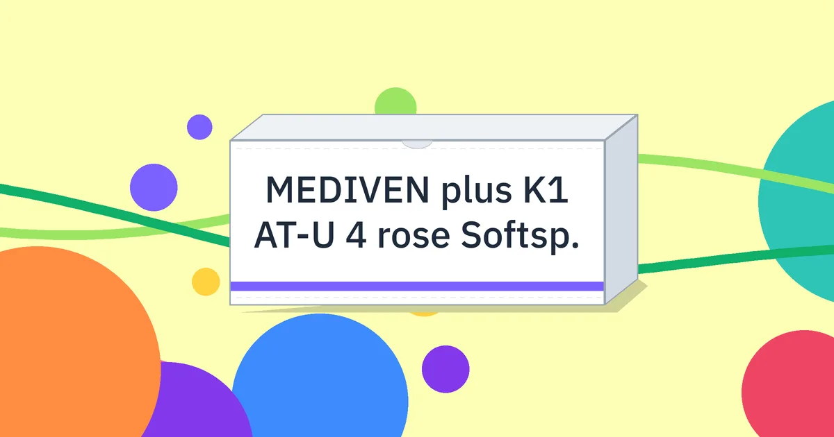 Symbolbild: Packung mit der Aufschrift MEDIVEN plus K1 AT-U 4 rose Softsp. (PZN 15030691) – Verfügbarkeit und Bezug in Apotheken in Frankfurt am Main