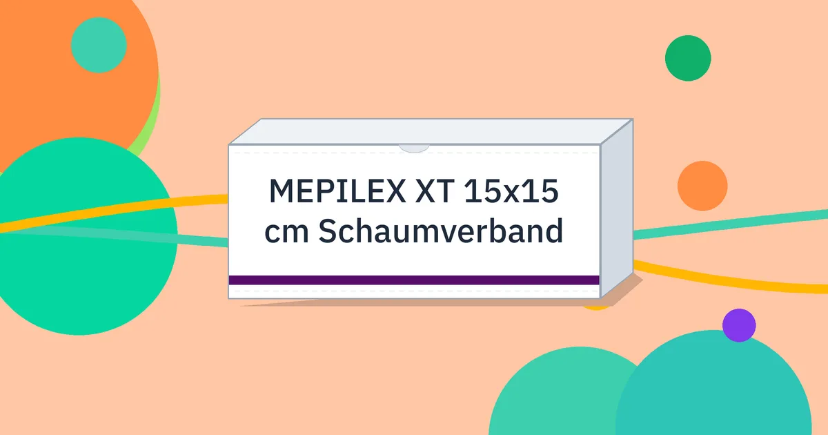 Symbolbild: Packung mit der Aufschrift MEPILEX XT 15x15 cm Schaumverband (PZN 07052359) – Verfügbarkeit und Bezug in Apotheken in Frankfurt am Main