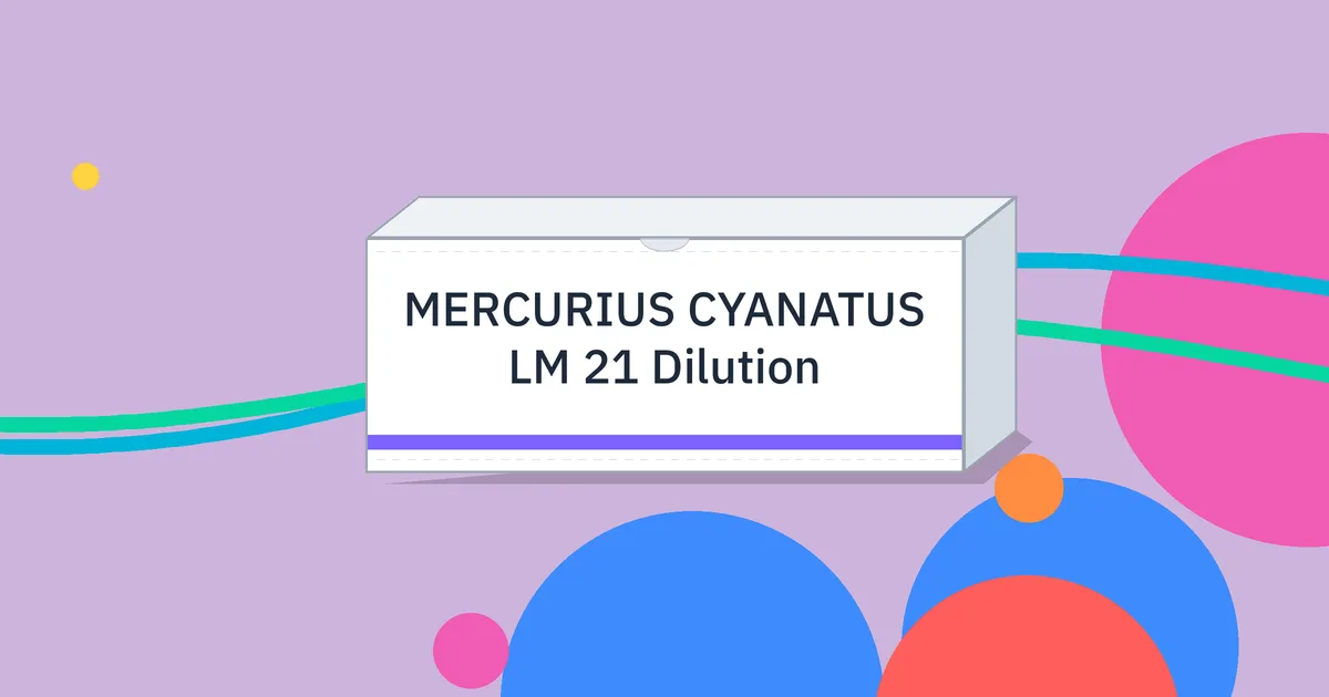 Symbolbild: Packung mit der Aufschrift MERCURIUS CYANATUS LM 21 Dilution (PZN 12950988) – Verfügbarkeit und Bezug in Apotheken in Frankfurt am Main