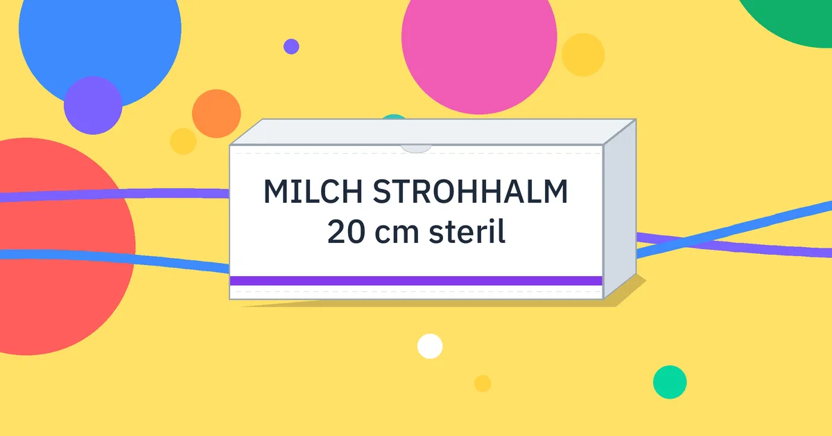 Symbolbild: Packung mit der Aufschrift MILCH STROHHALM 20 cm steril (PZN 13230457) – Verfügbarkeit und Bezug in Apotheken in Frankfurt am Main