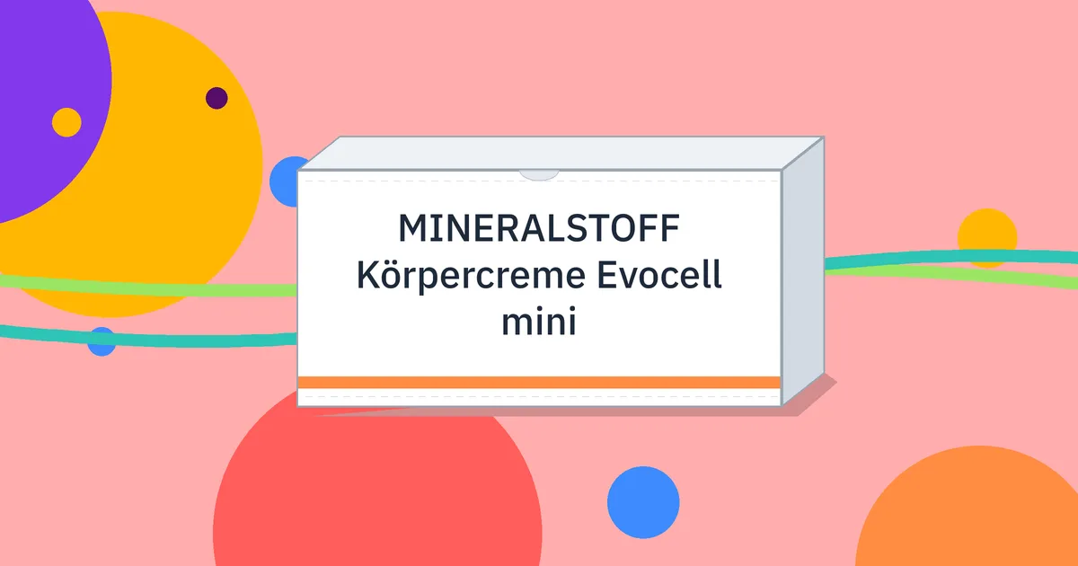 Symbolbild: Packung mit der Aufschrift MINERALSTOFF Körpercreme Evocell mini (PZN 18669554) – Verfügbarkeit und Bezug in Apotheken in Frankfurt am Main