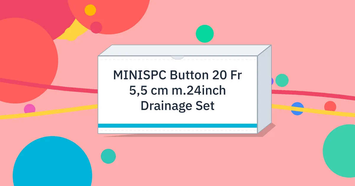 Symbolbild: Packung mit der Aufschrift MINISPC Button 20 Fr 5,5 cm m.24inch Drainage Set (PZN 20822419) – Verfügbarkeit und Bezug in Apotheken in Frankfurt am Main