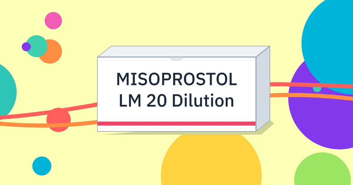 Symbolbild: Packung mit der Aufschrift MISOPROSTOL LM 20 Dilution (PZN 12956749) – Verfügbarkeit und Bezug in Apotheken in Frankfurt am Main