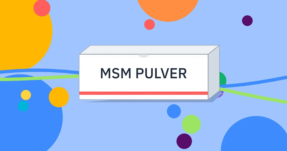 Symbolbild: Packung mit der Aufschrift MSM PULVER (PZN 15611979) – Verfügbarkeit und Bezug in Apotheken in Frankfurt am Main