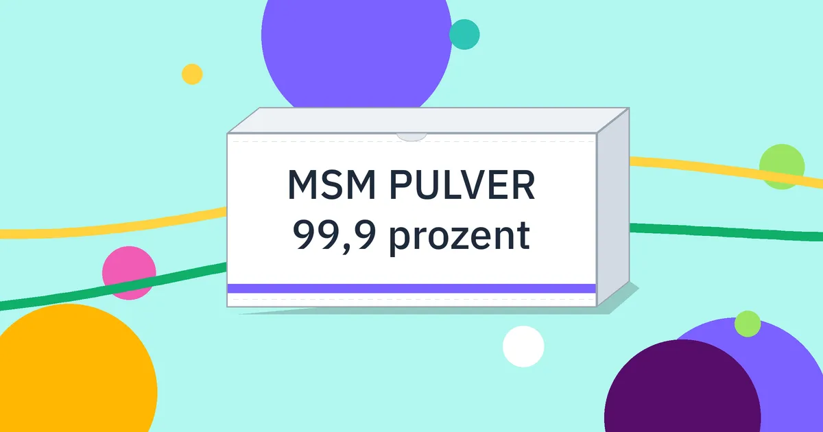 Symbolbild: Packung mit der Aufschrift MSM PULVER 99,9 prozent (PZN 10230936) – Verfügbarkeit und Bezug in Apotheken in Frankfurt am Main