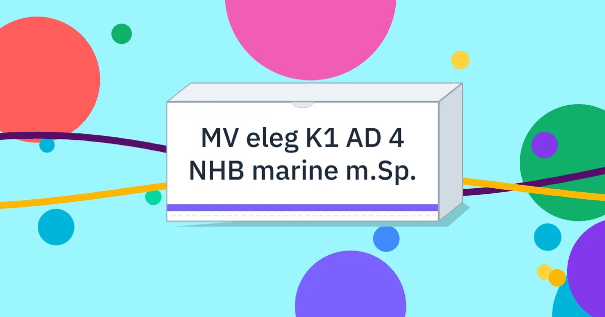 Symbolbild: Packung mit der Aufschrift MV eleg K1 AD 4 NHB marine m.Sp. (PZN 15675399) – Verfügbarkeit und Bezug in Apotheken in Frankfurt am Main