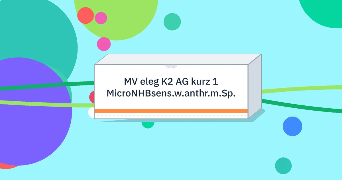 Symbolbild: Packung mit der Aufschrift MV eleg K2 AG kurz 1 MicroNHBsens.w.anthr.m.Sp. (PZN 16071344) – Verfügbarkeit und Bezug in Apotheken in Frankfurt am Main