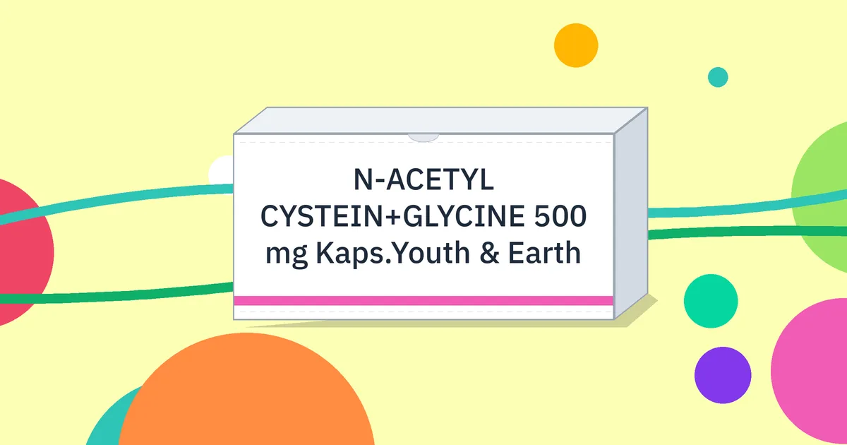 Symbolbild: Packung mit der Aufschrift N-ACETYL CYSTEIN+GLYCINE 500 mg Kaps.Youth & Earth (PZN 18361170) – Verfügbarkeit und Bezug in Apotheken in Frankfurt am Main