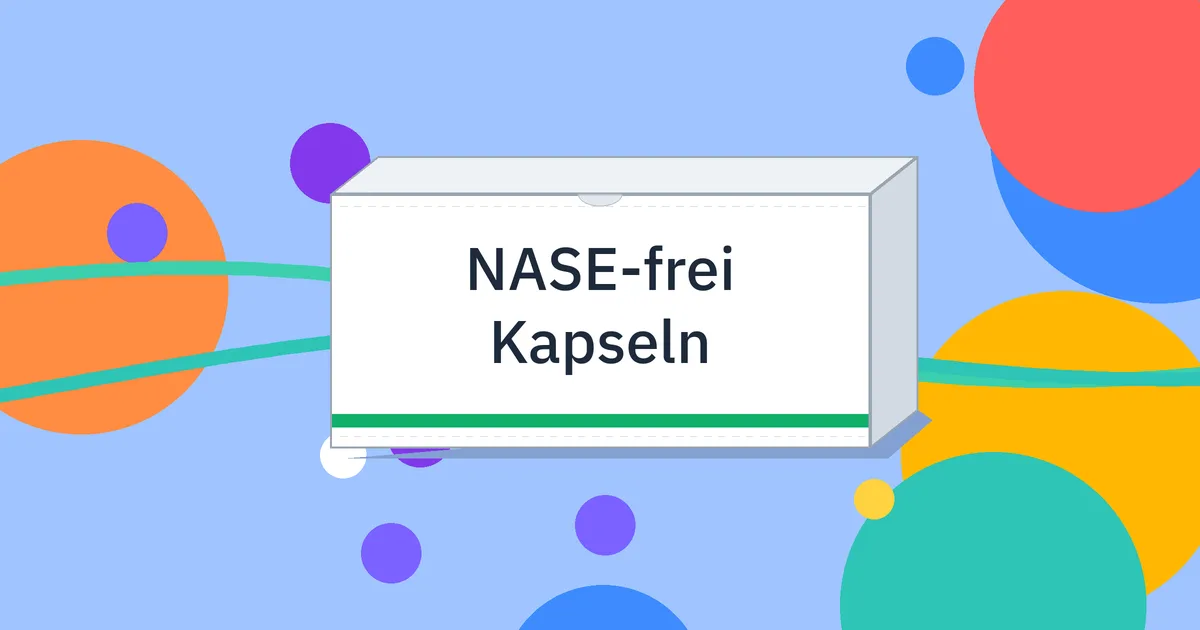 Symbolbild: Packung mit der Aufschrift NASE-frei Kapseln (PZN 16322941) – Verfügbarkeit und Bezug in Apotheken in Frankfurt am Main