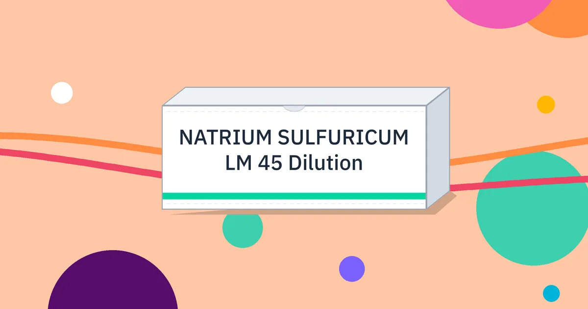 Symbolbild: Packung mit der Aufschrift NATRIUM SULFURICUM LM 45 Dilution (PZN 12967463) – Verfügbarkeit und Bezug in Apotheken in Frankfurt am Main