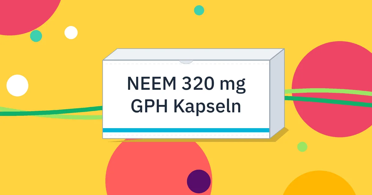 Symbolbild: Packung mit der Aufschrift NEEM 320 mg GPH Kapseln (PZN 10098000) – Verfügbarkeit und Bezug in Apotheken in Frankfurt am Main