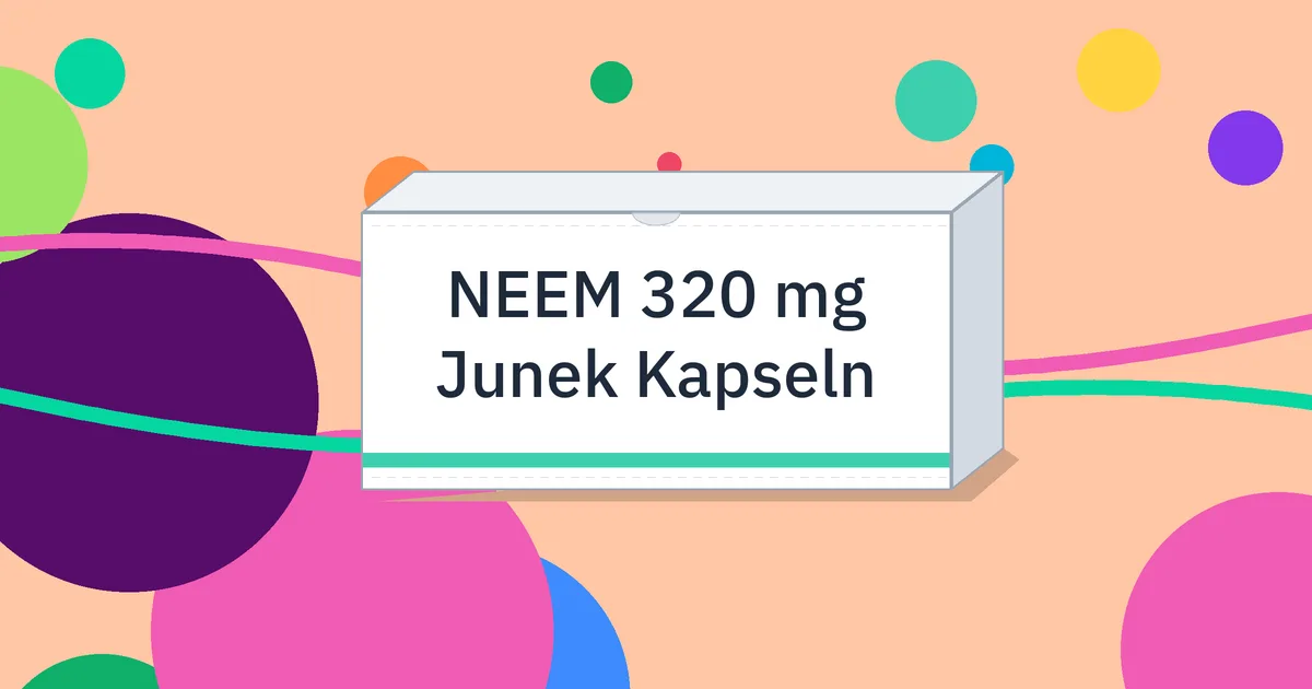 Symbolbild: Packung mit der Aufschrift NEEM 320 mg Junek Kapseln (PZN 10053859) – Verfügbarkeit und Bezug in Apotheken in Frankfurt am Main