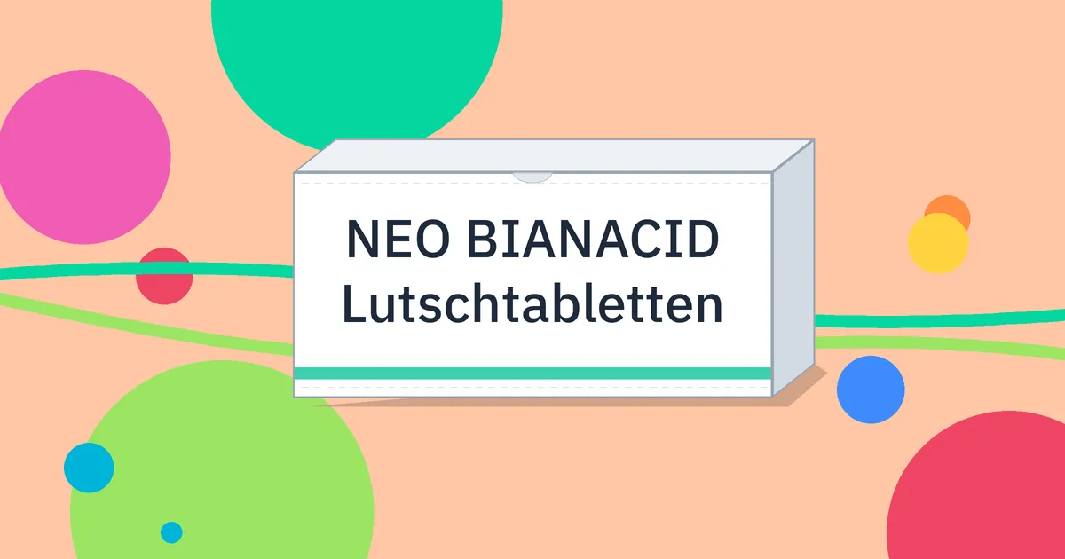 Symbolbild: Packung mit der Aufschrift NEO BIANACID Lutschtabletten (PZN 14056843) – Verfügbarkeit und Bezug in Apotheken in Frankfurt am Main