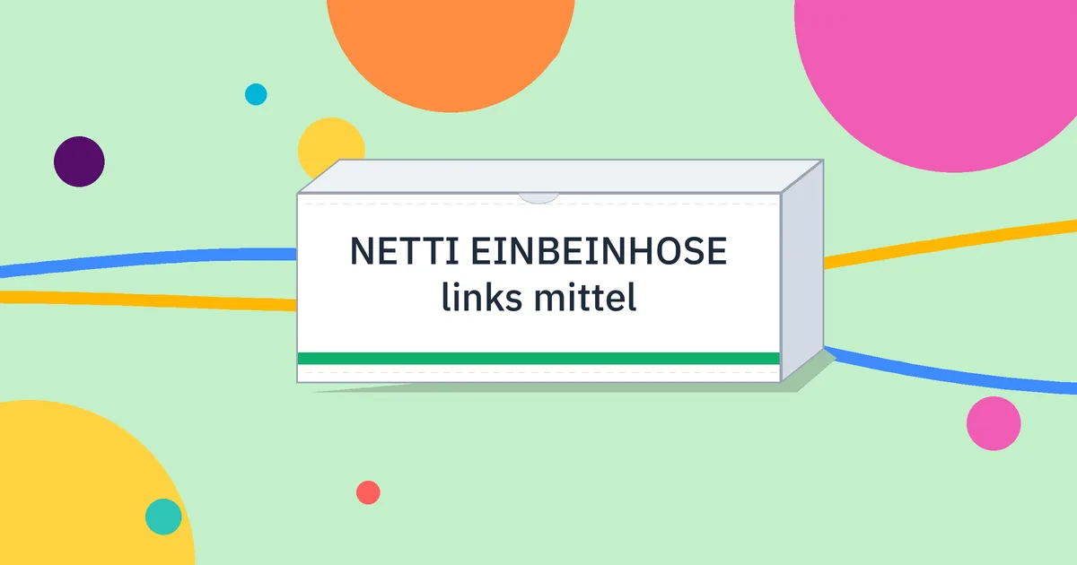 Symbolbild: Packung mit der Aufschrift NETTI EINBEINHOSE links mittel (PZN 04888442) – Verfügbarkeit und Bezug in Apotheken in Frankfurt am Main