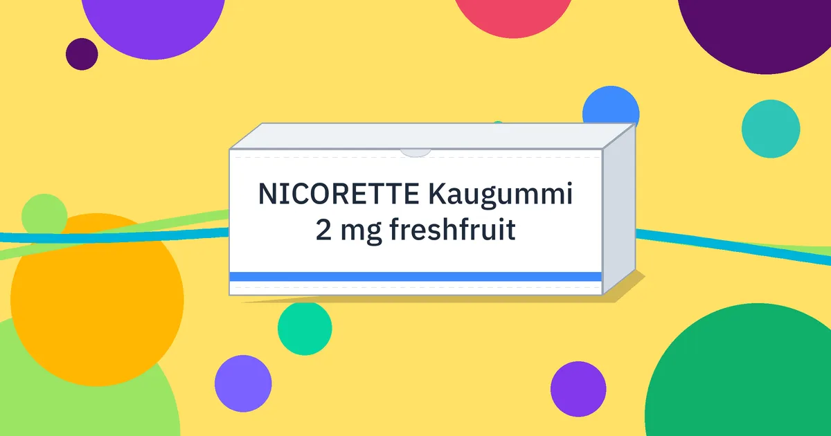 Symbolbild: Packung mit der Aufschrift NICORETTE Kaugummi 2 mg freshfruit (PZN 04370248) – Verfügbarkeit und Bezug in Apotheken in Frankfurt am Main