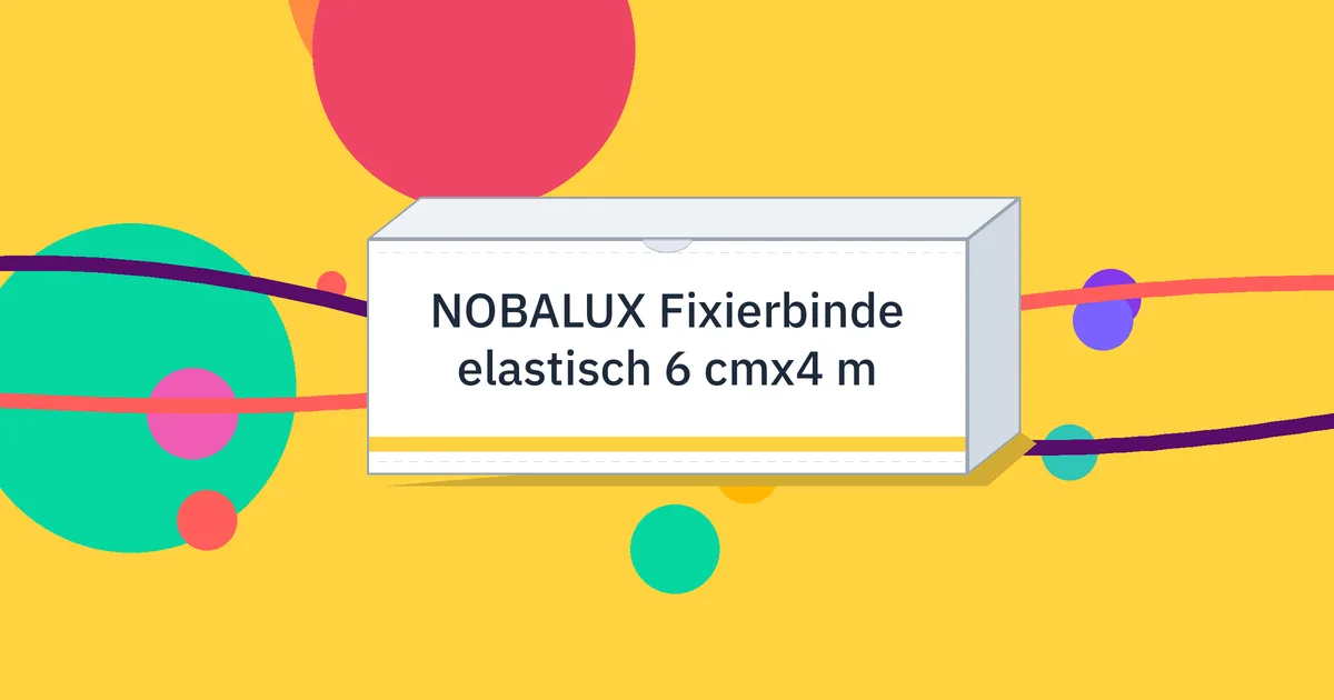 Symbolbild: Packung mit der Aufschrift NOBALUX Fixierbinde elastisch 6 cmx4 m (PZN 00950724) – Verfügbarkeit und Bezug in Apotheken in Frankfurt am Main