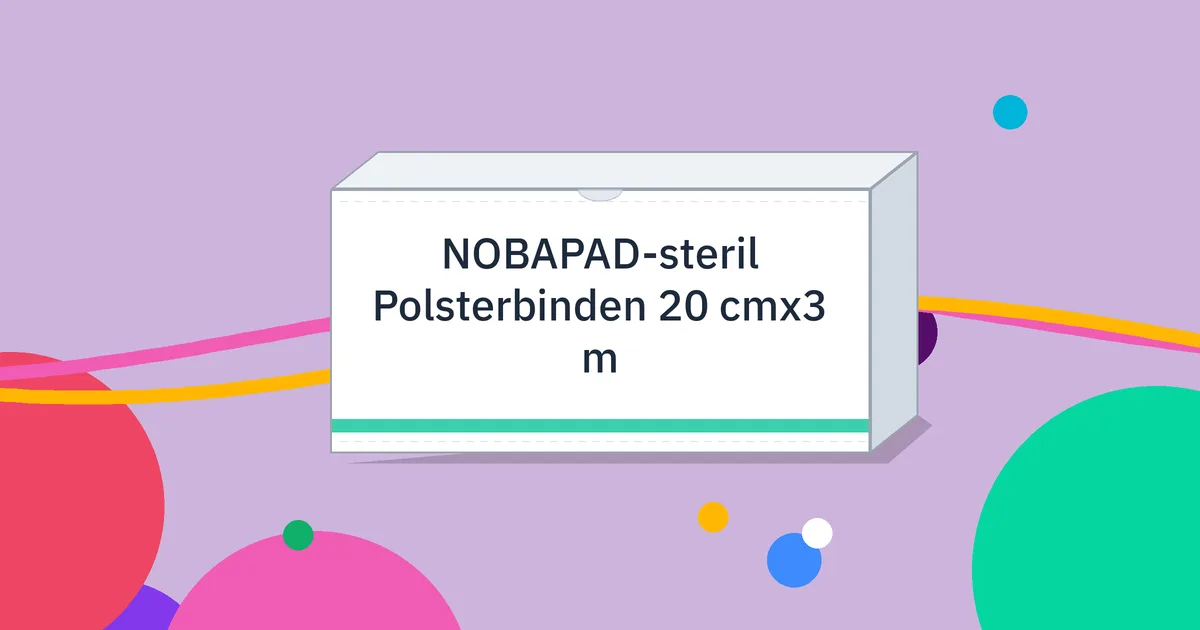 Symbolbild: Packung mit der Aufschrift NOBAPAD-steril Polsterbinden 20 cmx3 m (PZN 16029402) – Verfügbarkeit und Bezug in Apotheken in Frankfurt am Main