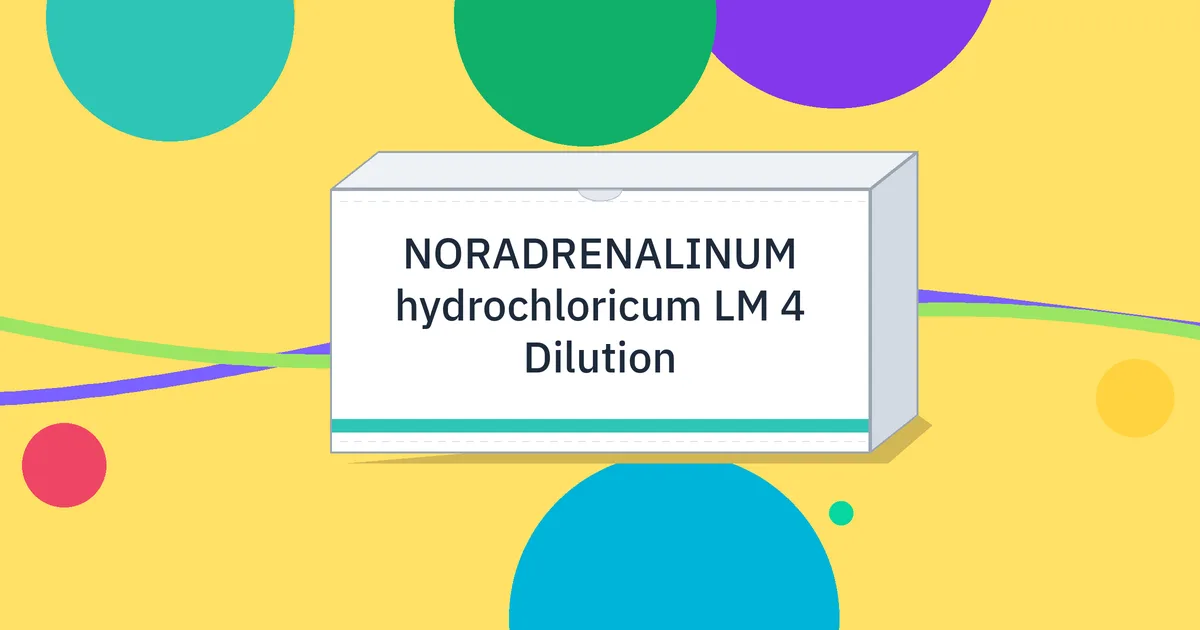Symbolbild: Packung mit der Aufschrift NORADRENALINUM hydrochloricum LM 4 Dilution (PZN 13619959) – Verfügbarkeit und Bezug in Apotheken in Frankfurt am Main