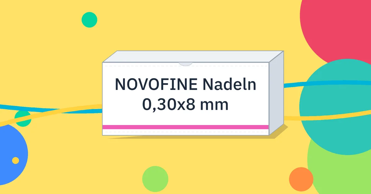 Symbolbild: Packung mit der Aufschrift NOVOFINE Nadeln 0,30x8 mm (PZN 07466641) – Verfügbarkeit und Bezug in Apotheken in Frankfurt am Main