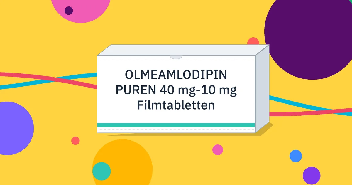 Symbolbild: Packung mit der Aufschrift OLMEAMLODIPIN PUREN 40 mg-10 mg Filmtabletten (PZN 18457119) – Verfügbarkeit und Bezug in Apotheken in Frankfurt am Main