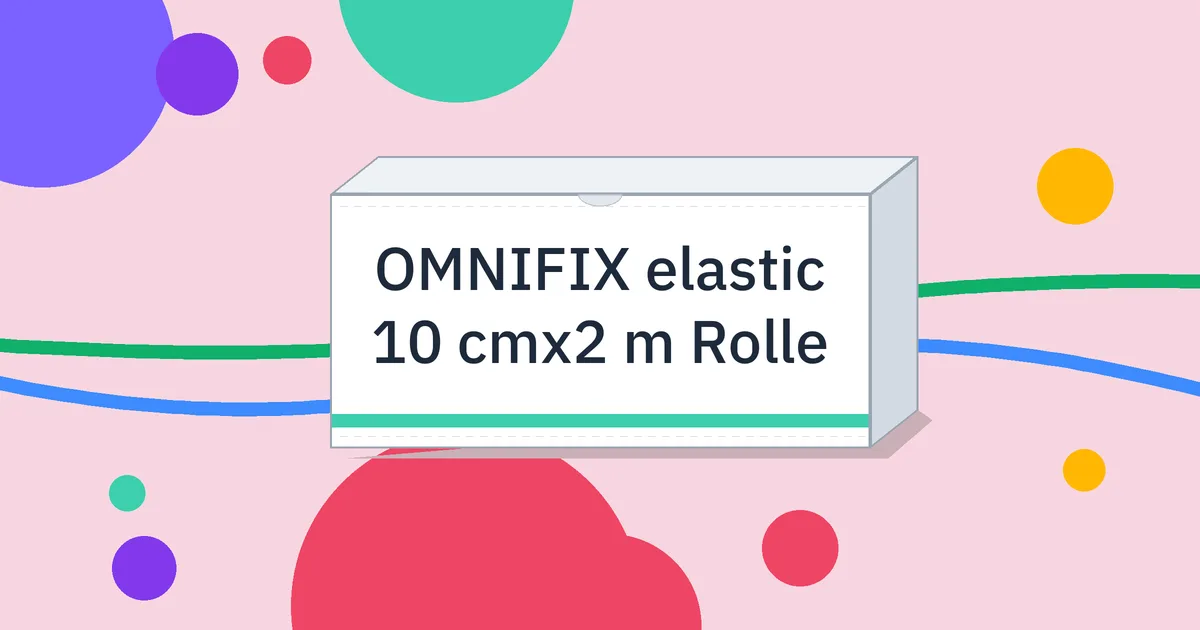 Symbolbild: Packung mit der Aufschrift OMNIFIX elastic 10 cmx2 m Rolle (PZN 20168457) – Verfügbarkeit und Bezug in Apotheken in Frankfurt am Main