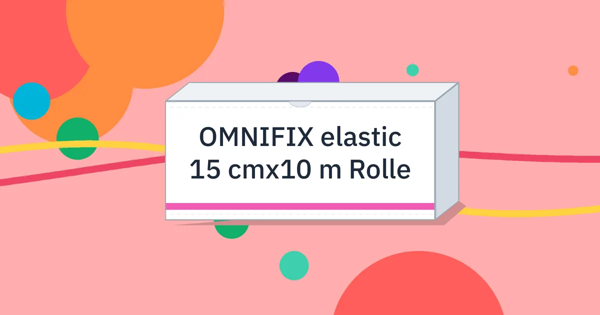 Symbolbild: Packung mit der Aufschrift OMNIFIX elastic 15 cmx10 m Rolle (PZN 18840284) – Verfügbarkeit und Bezug in Apotheken in Frankfurt am Main