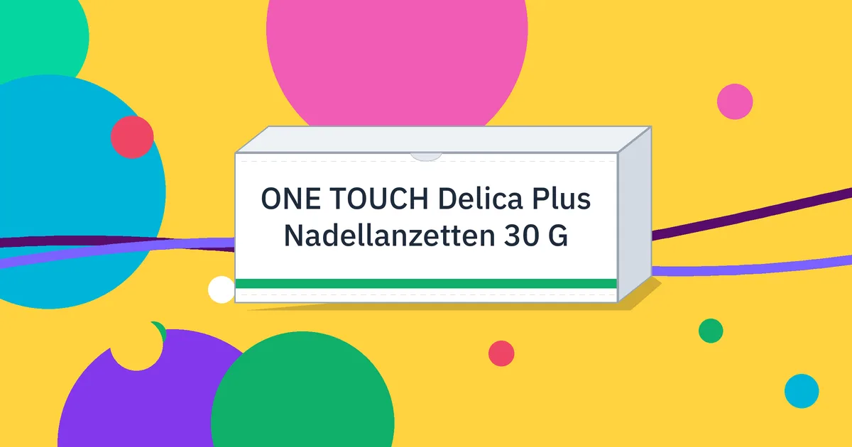 Symbolbild: Packung mit der Aufschrift ONE TOUCH Delica Plus Nadellanzetten 30 G (PZN 20303292) – Verfügbarkeit und Bezug in Apotheken in Frankfurt am Main