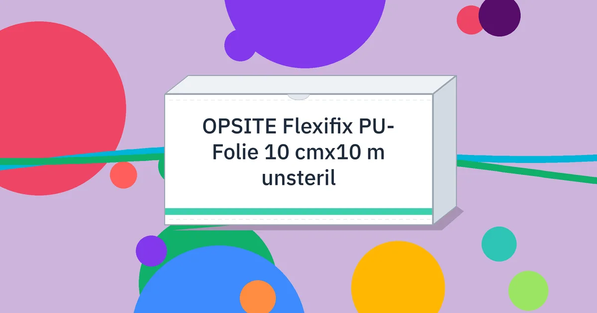Symbolbild: Packung mit der Aufschrift OPSITE Flexifix PU-Folie 10 cmx10 m unsteril (PZN 15403689) – Verfügbarkeit und Bezug in Apotheken in Frankfurt am Main