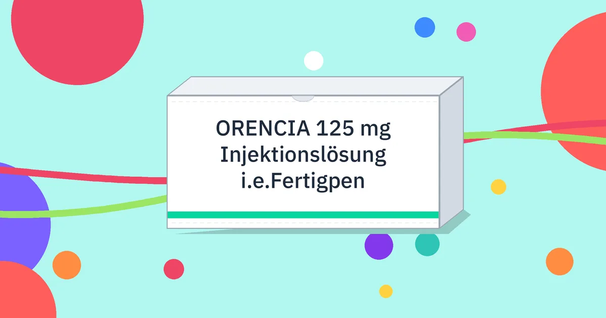 Symbolbild: Packung mit der Aufschrift ORENCIA 125 mg Injektionslösung i.e.Fertigpen (PZN 15375154) – Verfügbarkeit und Bezug in Apotheken in Frankfurt am Main