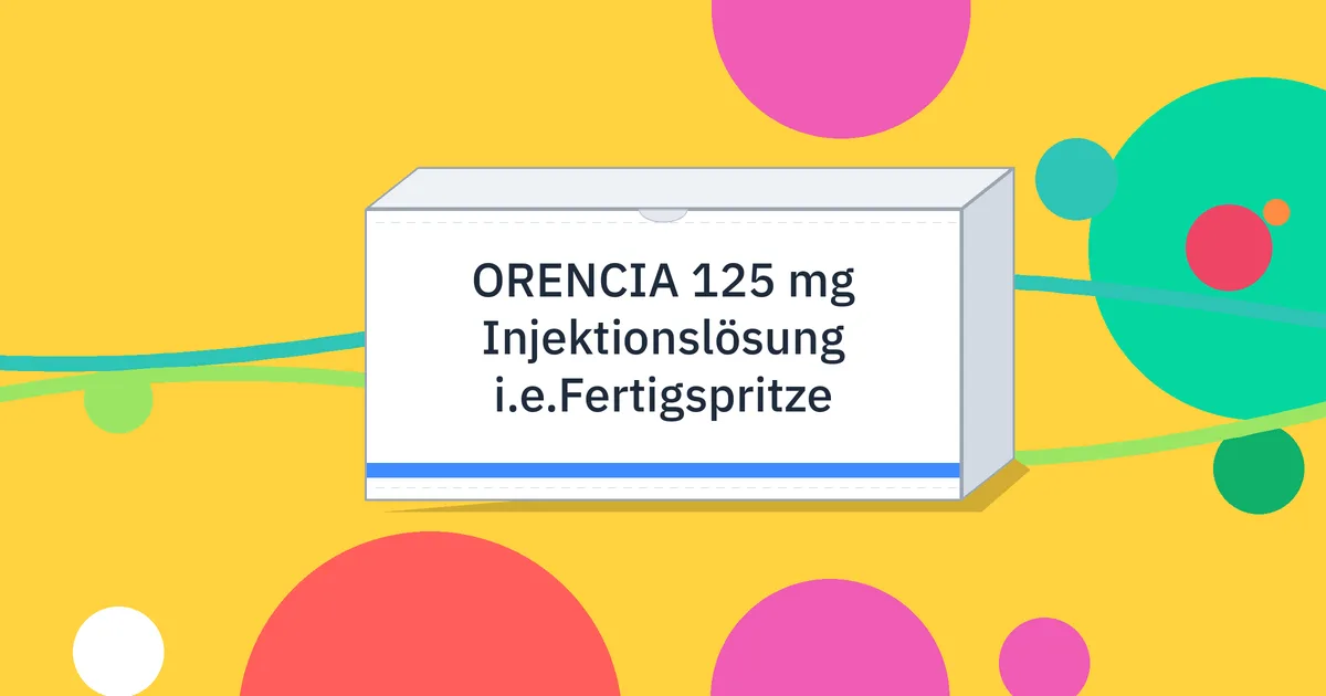Symbolbild: Packung mit der Aufschrift ORENCIA 125 mg Injektionslösung i.e.Fertigspritze (PZN 09780399) – Verfügbarkeit und Bezug in Apotheken in Frankfurt am Main