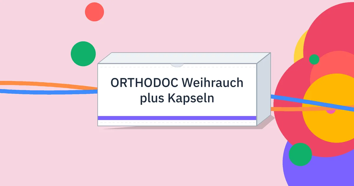 Symbolbild: Packung mit der Aufschrift ORTHODOC Weihrauch plus Kapseln (PZN 17614203) – Verfügbarkeit und Bezug in Apotheken in Frankfurt am Main