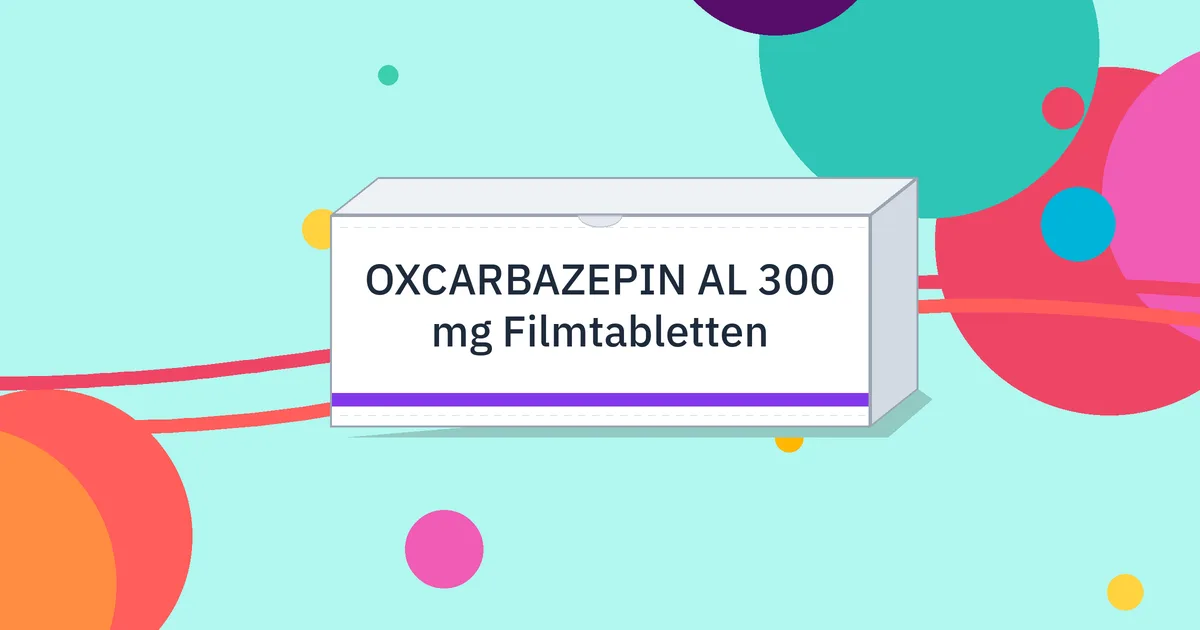 Symbolbild: Packung mit der Aufschrift OXCARBAZEPIN AL 300 mg Filmtabletten (PZN 01719868) – Verfügbarkeit und Bezug in Apotheken in Frankfurt am Main