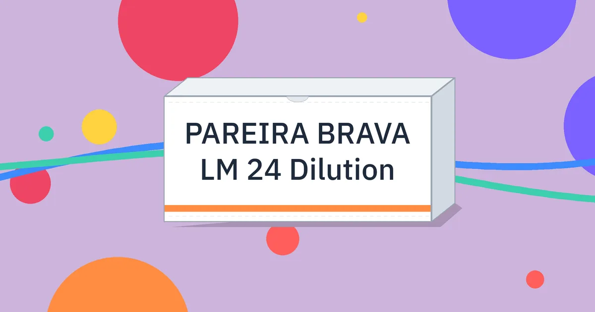 Symbolbild: Packung mit der Aufschrift PAREIRA BRAVA LM 24 Dilution (PZN 13631541) – Verfügbarkeit und Bezug in Apotheken in Frankfurt am Main