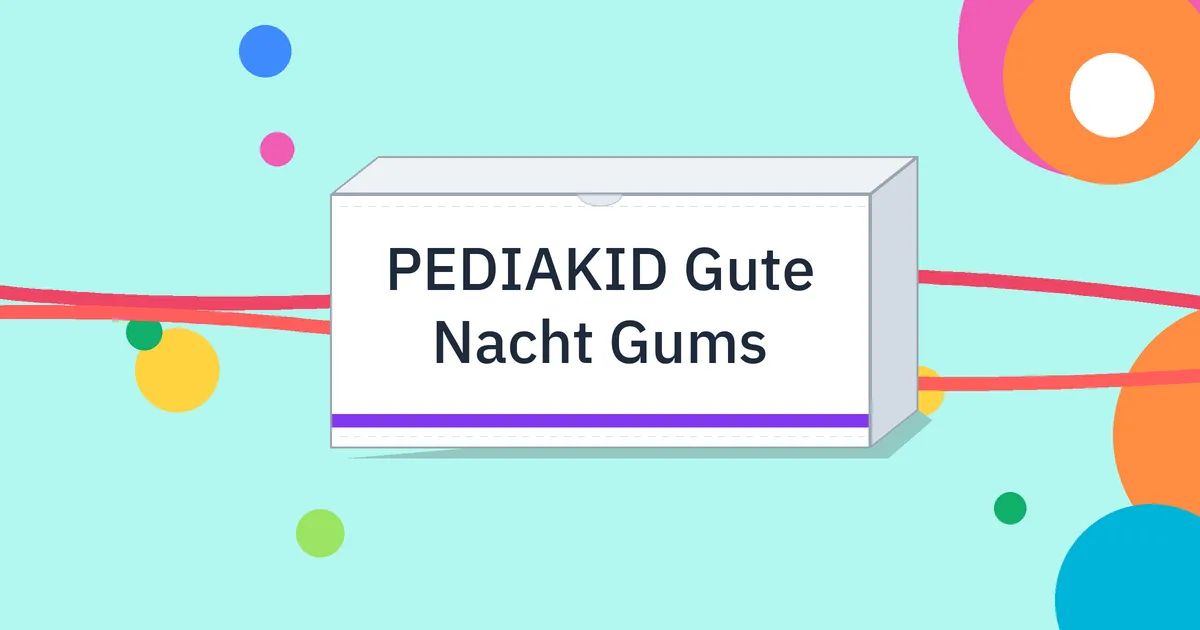 Symbolbild: Packung mit der Aufschrift PEDIAKID Gute Nacht Gums (PZN 19463665) – Verfügbarkeit und Bezug in Apotheken in Frankfurt am Main
