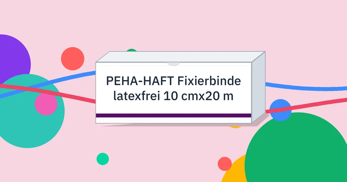 Symbolbild: Packung mit der Aufschrift PEHA-HAFT Fixierbinde latexfrei 10 cmx20 m (PZN 12476133) – Verfügbarkeit und Bezug in Apotheken in Frankfurt am Main