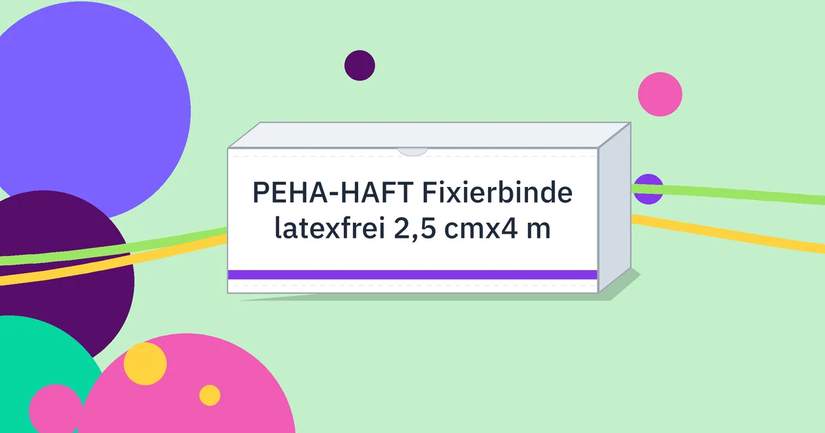 Symbolbild: Packung mit der Aufschrift PEHA-HAFT Fixierbinde latexfrei 2,5 cmx4 m (PZN 13745351) – Verfügbarkeit und Bezug in Apotheken in Frankfurt am Main
