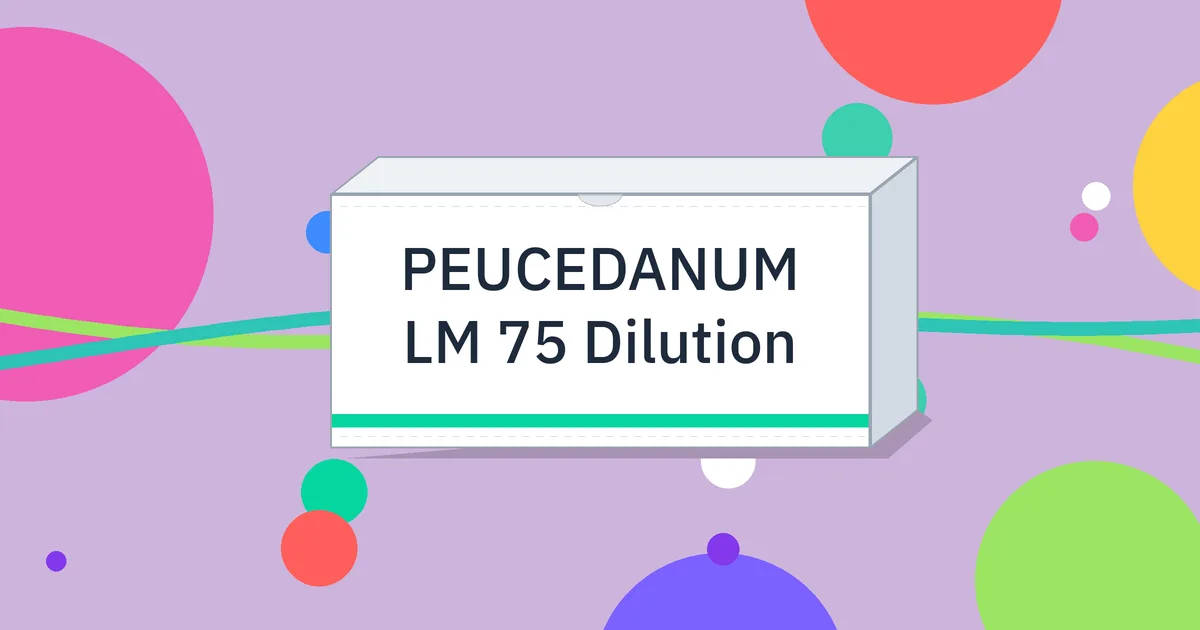 Symbolbild: Packung mit der Aufschrift PEUCEDANUM LM 75 Dilution (PZN 13636774) – Verfügbarkeit und Bezug in Apotheken in Frankfurt am Main