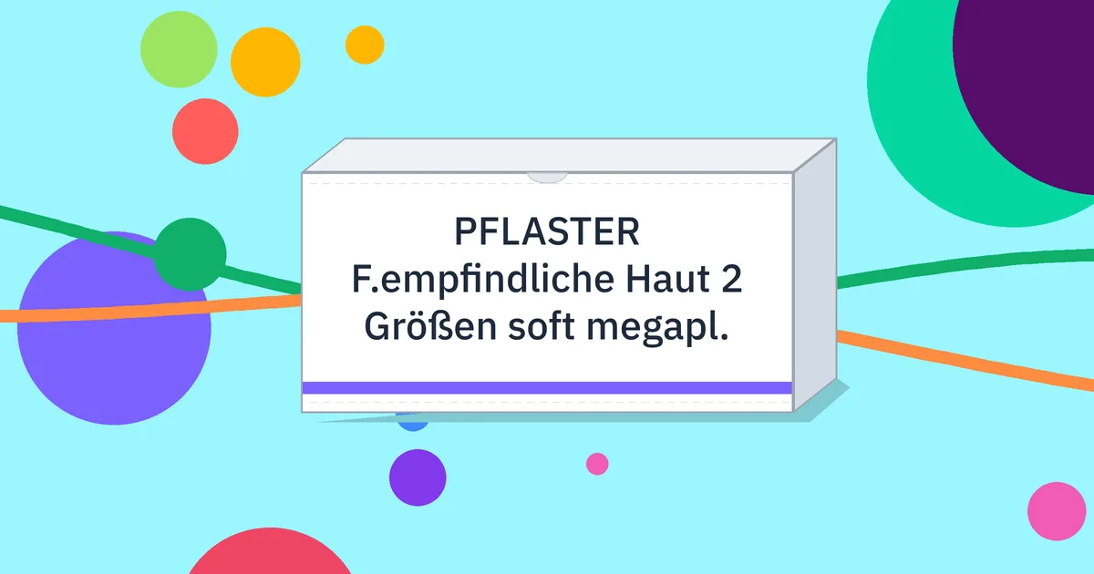 Symbolbild: Packung mit der Aufschrift PFLASTER F.empfindliche Haut 2 Größen soft megapl. (PZN 16501365) – Verfügbarkeit und Bezug in Apotheken in Frankfurt am Main