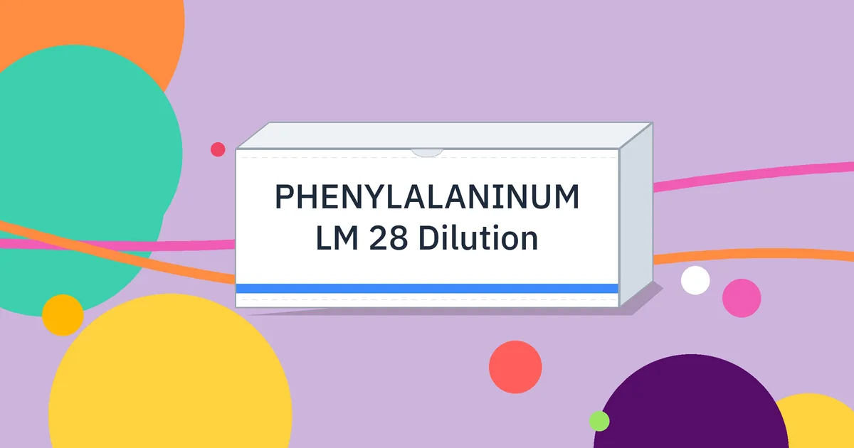 Symbolbild: Packung mit der Aufschrift PHENYLALANINUM LM 28 Dilution (PZN 13784115) – Verfügbarkeit und Bezug in Apotheken in Frankfurt am Main