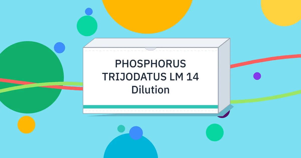 Symbolbild: Packung mit der Aufschrift PHOSPHORUS TRIJODATUS LM 14 Dilution (PZN 13034897) – Verfügbarkeit und Bezug in Apotheken in Frankfurt am Main