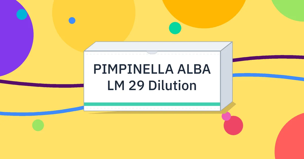 Symbolbild: Packung mit der Aufschrift PIMPINELLA ALBA LM 29 Dilution (PZN 13644070) – Verfügbarkeit und Bezug in Apotheken in Frankfurt am Main