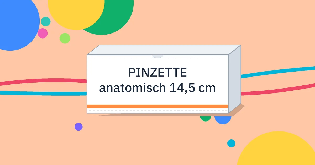 Symbolbild: Packung mit der Aufschrift PINZETTE anatomisch 14,5 cm (PZN 04845912) – Verfügbarkeit und Bezug in Apotheken in Frankfurt am Main