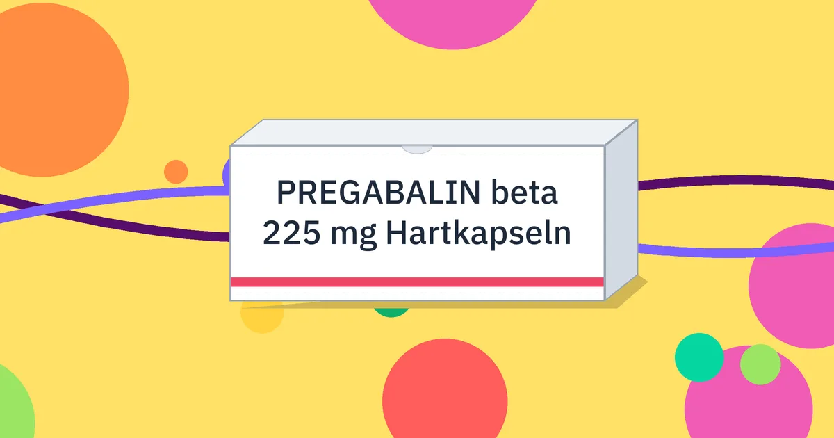 Symbolbild: Packung mit der Aufschrift PREGABALIN beta 225 mg Hartkapseln (PZN 10810645) – Verfügbarkeit und Bezug in Apotheken in Frankfurt am Main