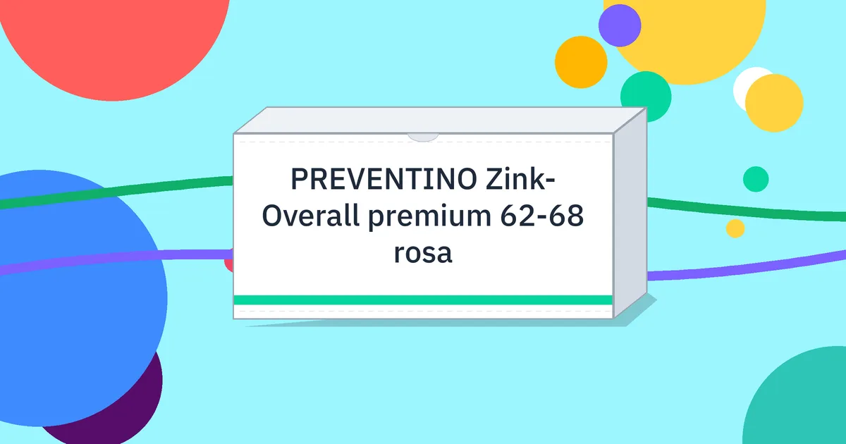 Symbolbild: Packung mit der Aufschrift PREVENTINO Zink-Overall premium 62-68 rosa (PZN 12446600) – Verfügbarkeit und Bezug in Apotheken in Frankfurt am Main